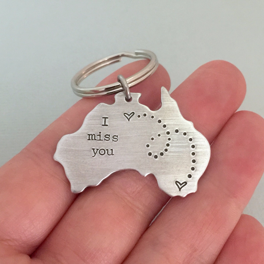 Personalized Australia Keychain, Long Distance Gift, Gift for Him ...
