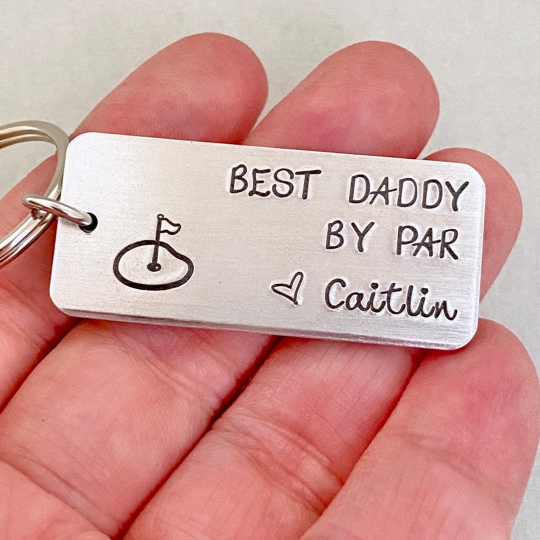 Fathers Day Gift Best Daddy Keychain Gold Keyring Dad Gift - Etsy