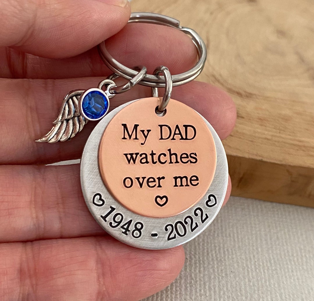 Custom Dad Memorial Keychain, Loss of Father Gift, Gift for Daughter ...