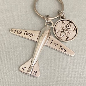 Fly Safe Keychain for Him, Boyfriend Gift, Pilot Gift, Husband Gift ...