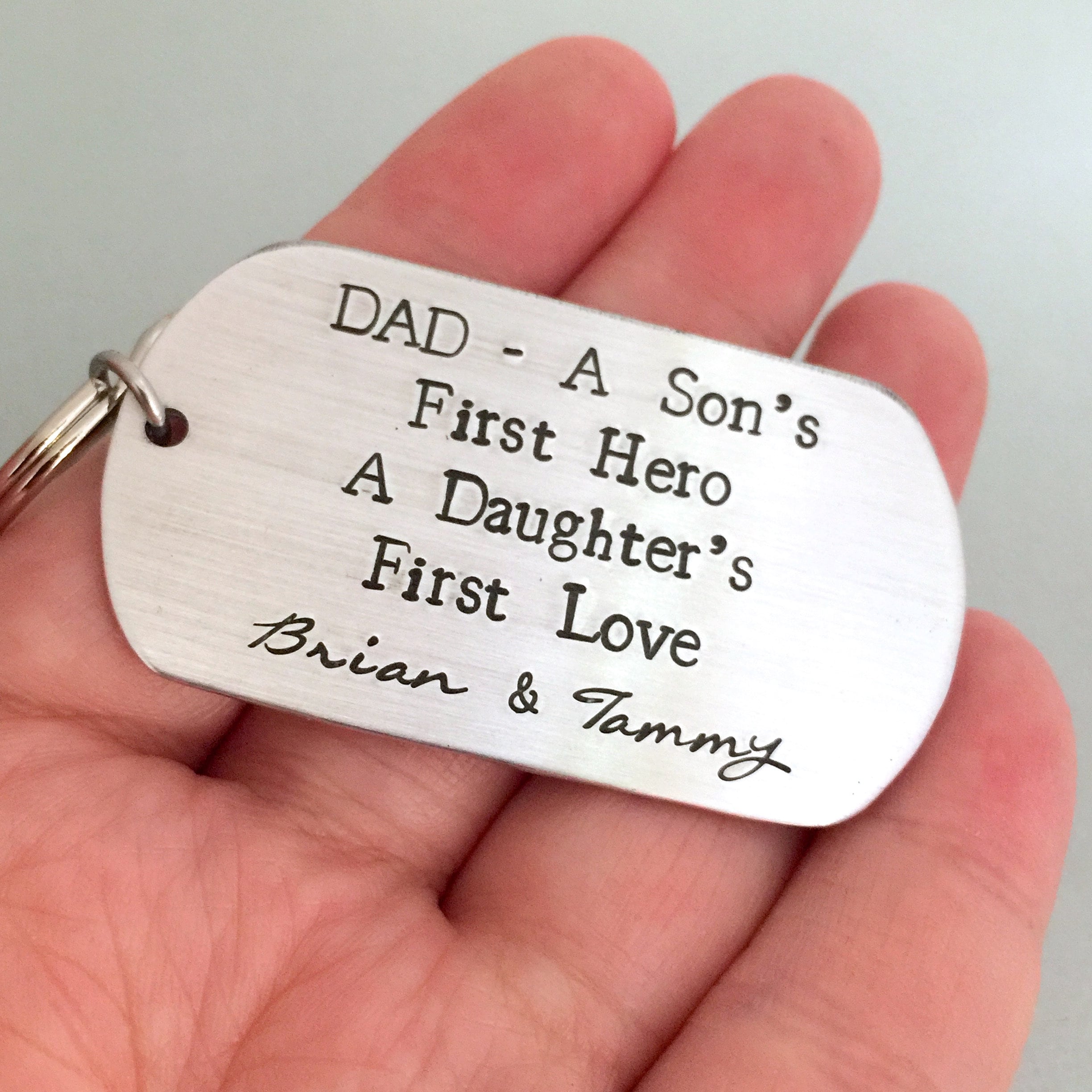 Personalised Hero Daddy Keychain, Gift for Dad, Father' Day, Daughter's ...