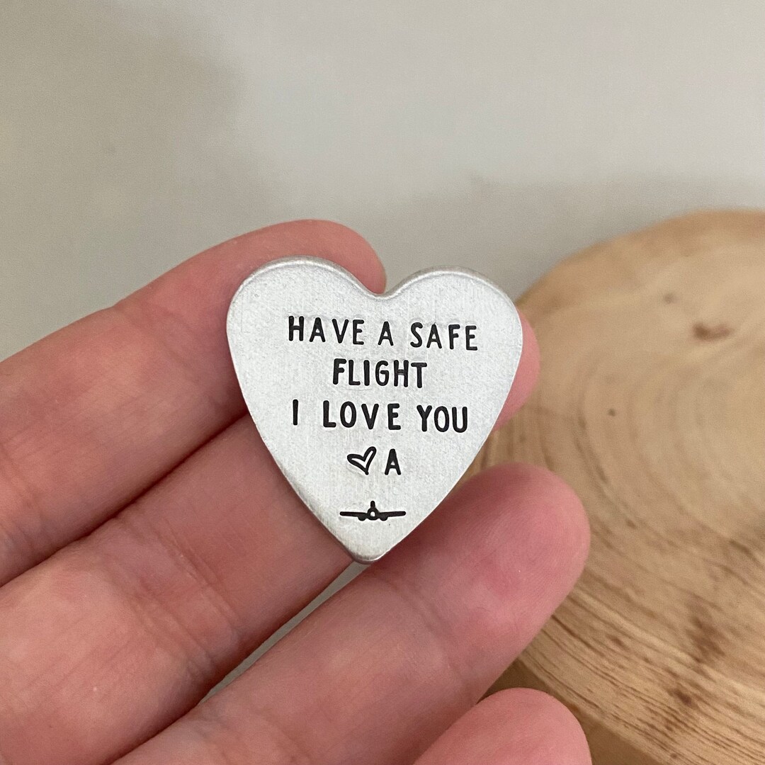 Personalised Safe Flight Token, Fly Safe Gift, Long Distance, Boyfriend ...