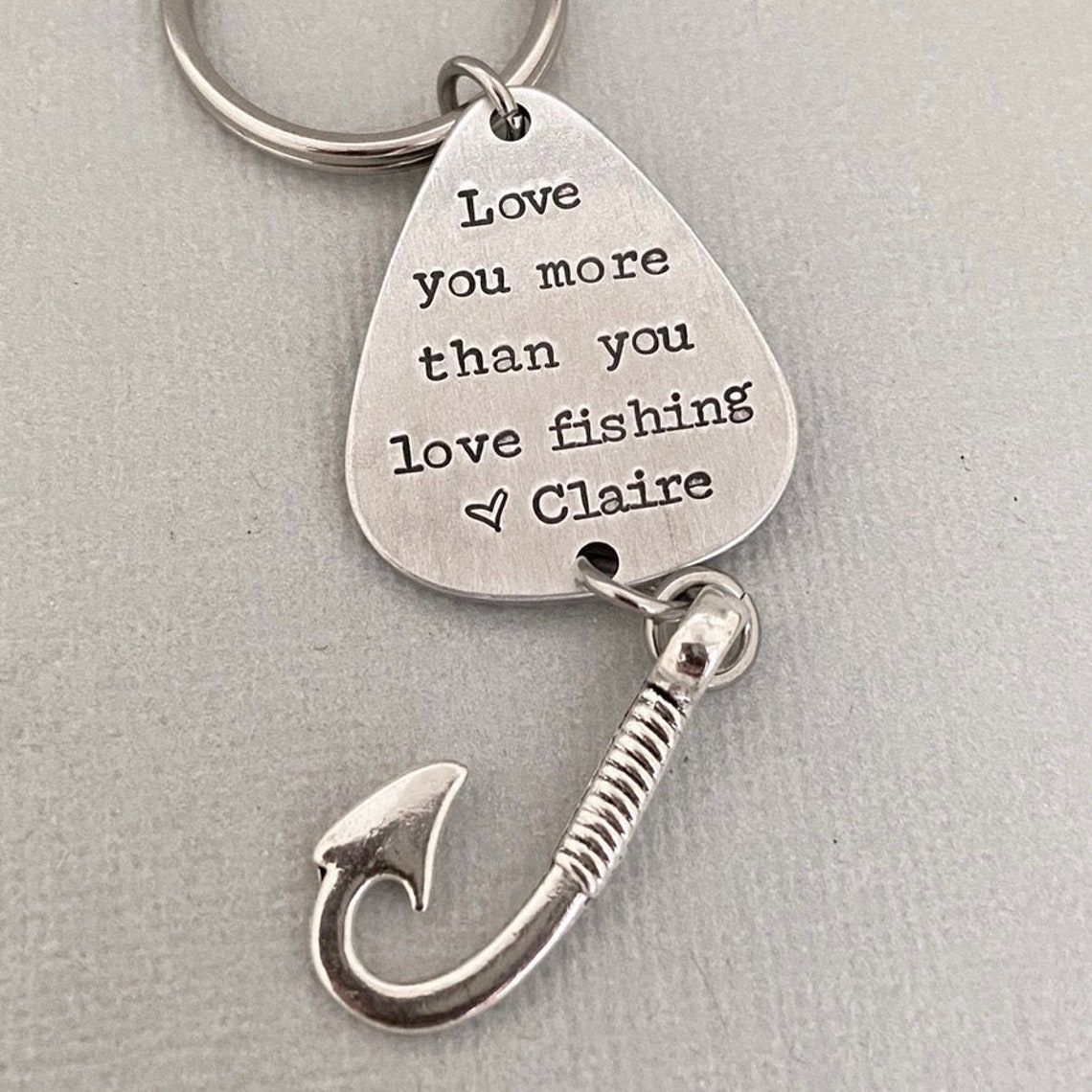 Personalised Fishing Keychain Gift for Him Hook Keychain | Etsy
