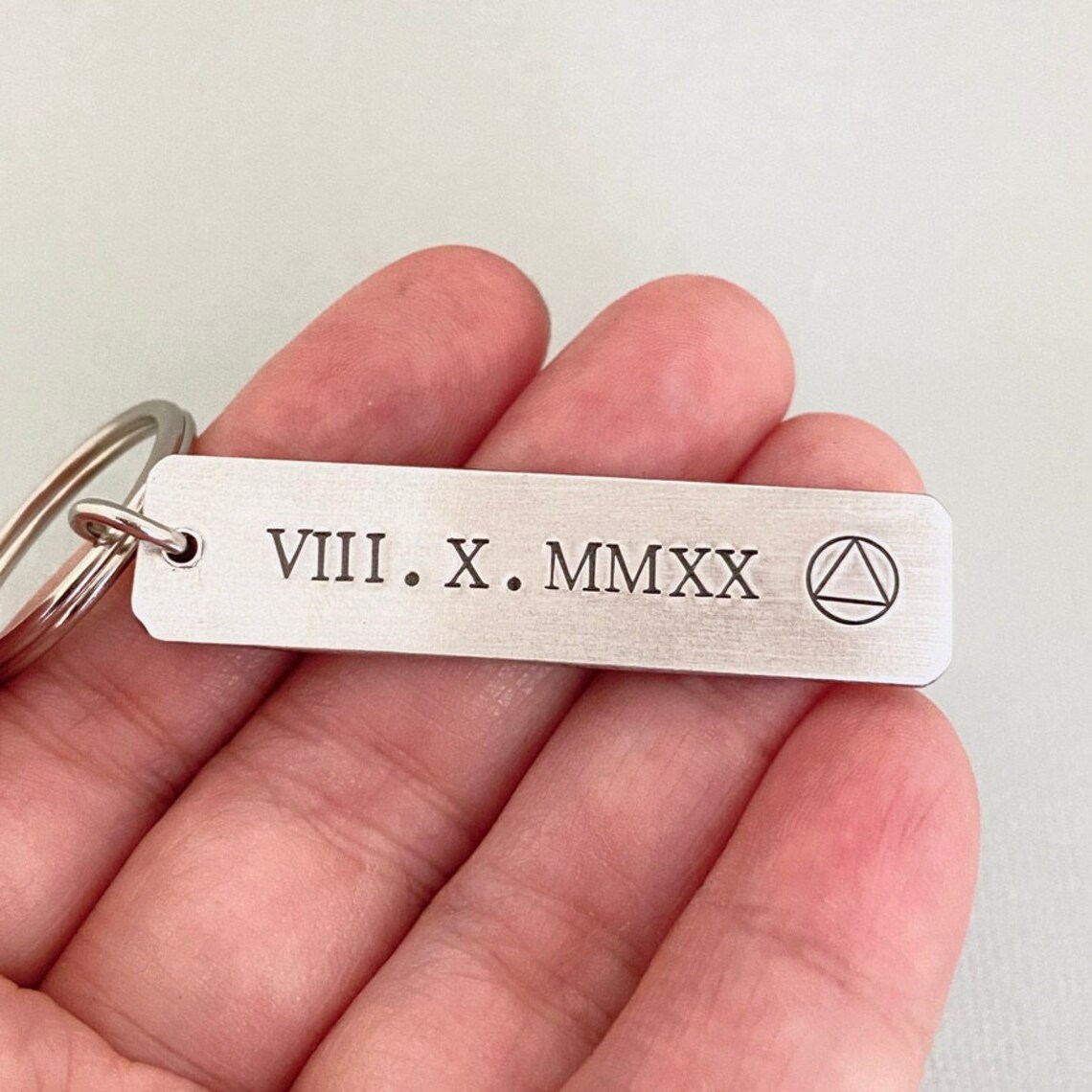 Double Sided Sober Keychain Sobriety Keyring Recovery - Etsy