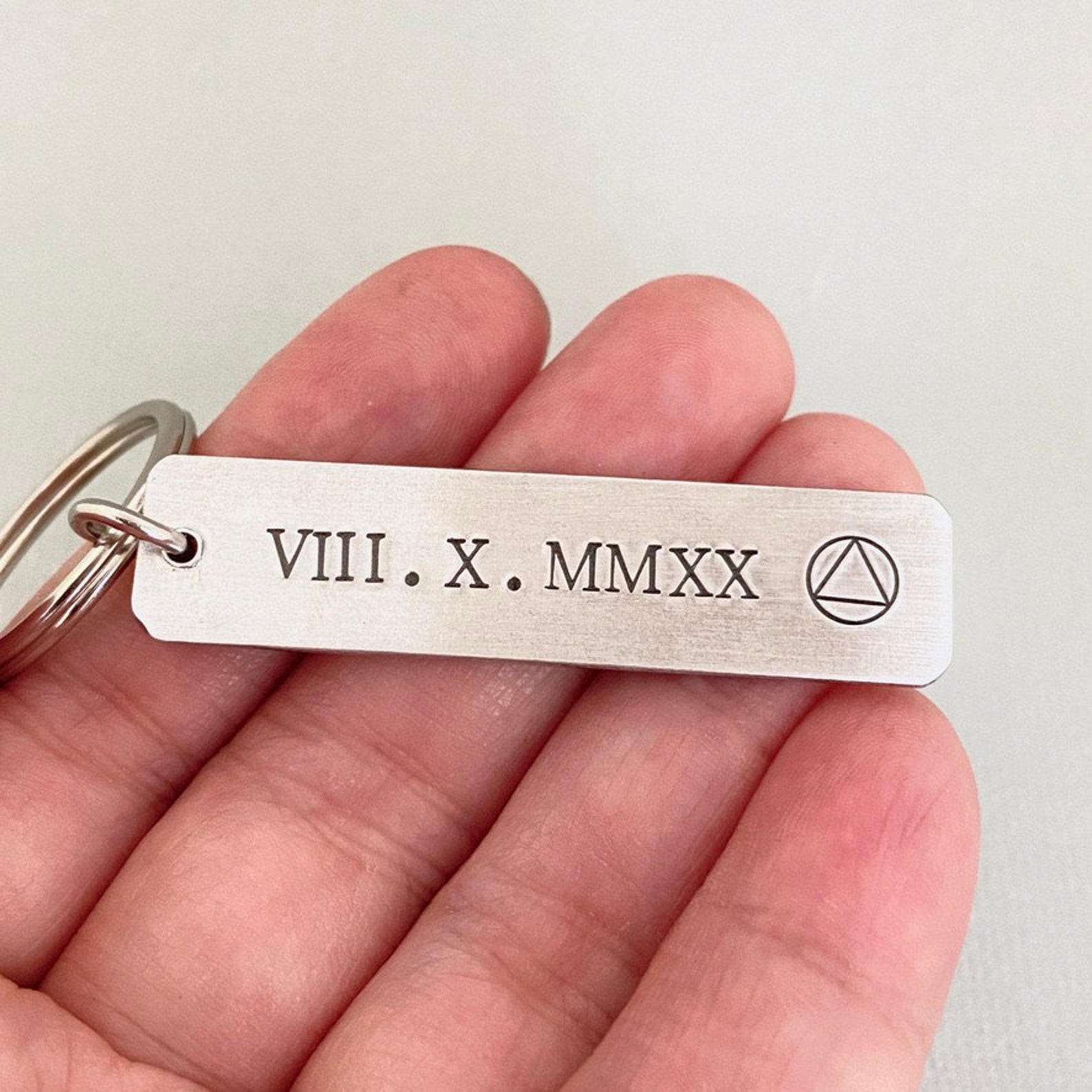 Double Sided Sober Keychain Sobriety Keyring Recovery - Etsy