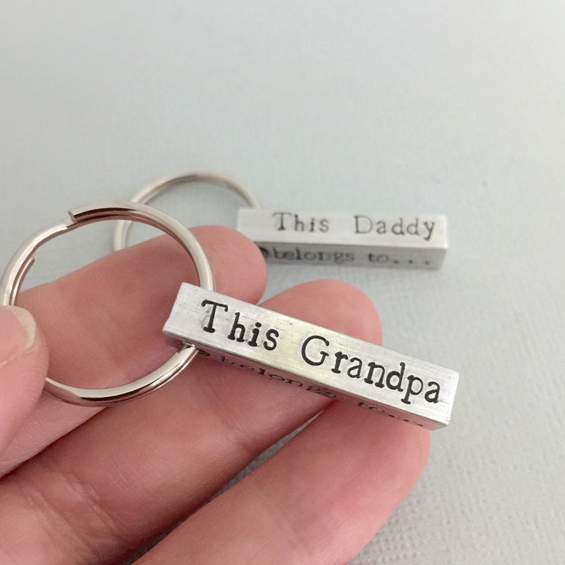 4 Sided Daddy Keychain, Grandpa Keychain, Gift for Dad, Father's Day ...