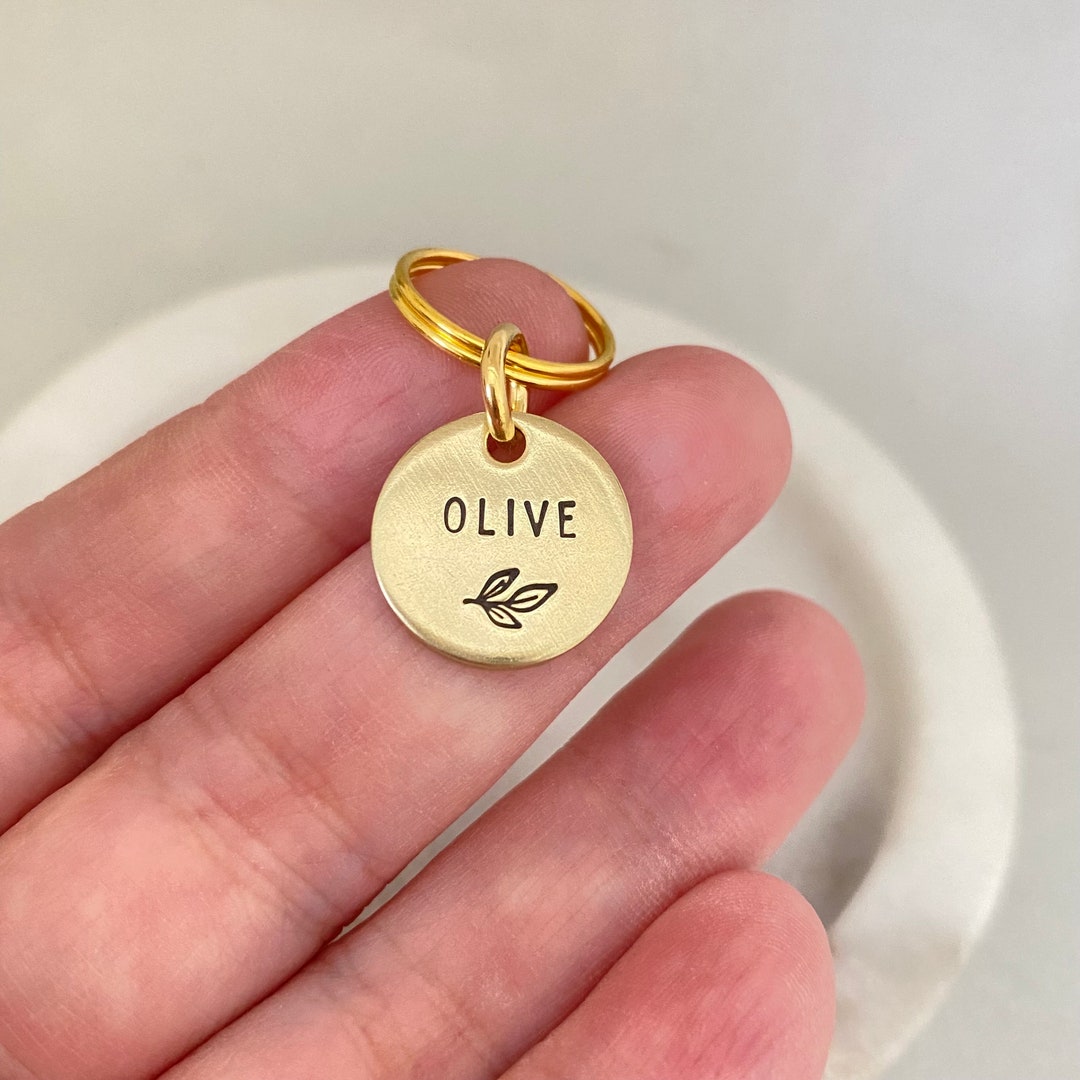 Mini Olive Pet Tag ID, Dog Tag ID, Cat Tag, Kitten ID Tag, Puppy Tag ...
