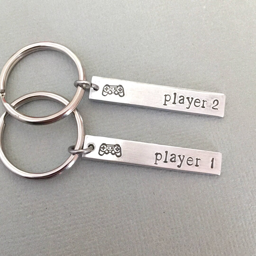 Double Sided Player 1 Player 2 Keychain, Gamer Keychain, Best Friend ...