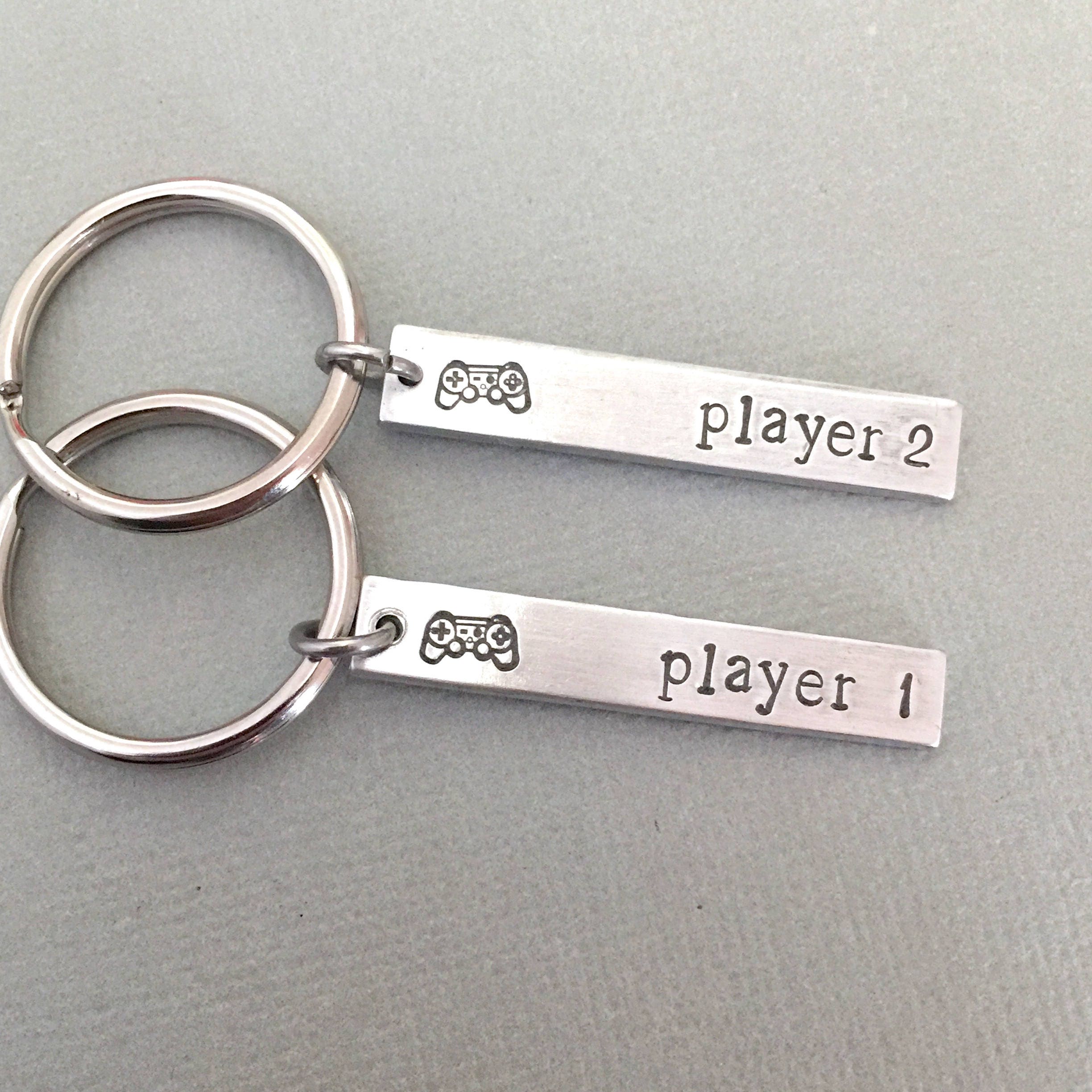 Double Sided Player 1 Player 2 Keychain Gamer Keychain Best - Etsy