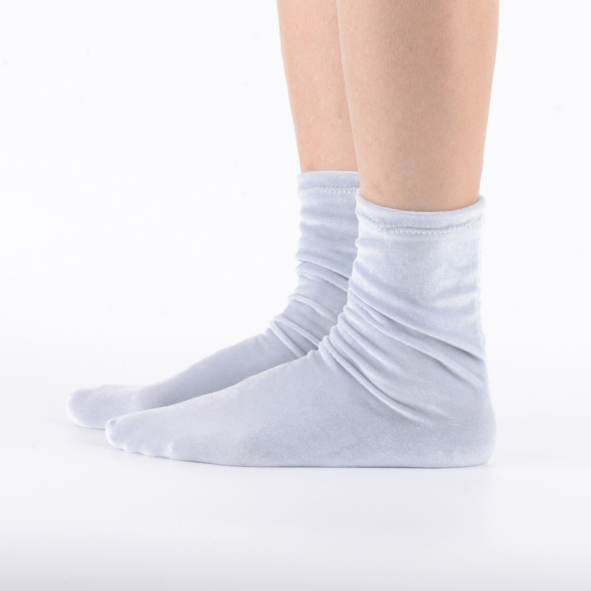 Silver grey velvet sockswomen socks handmade velvet | Etsy