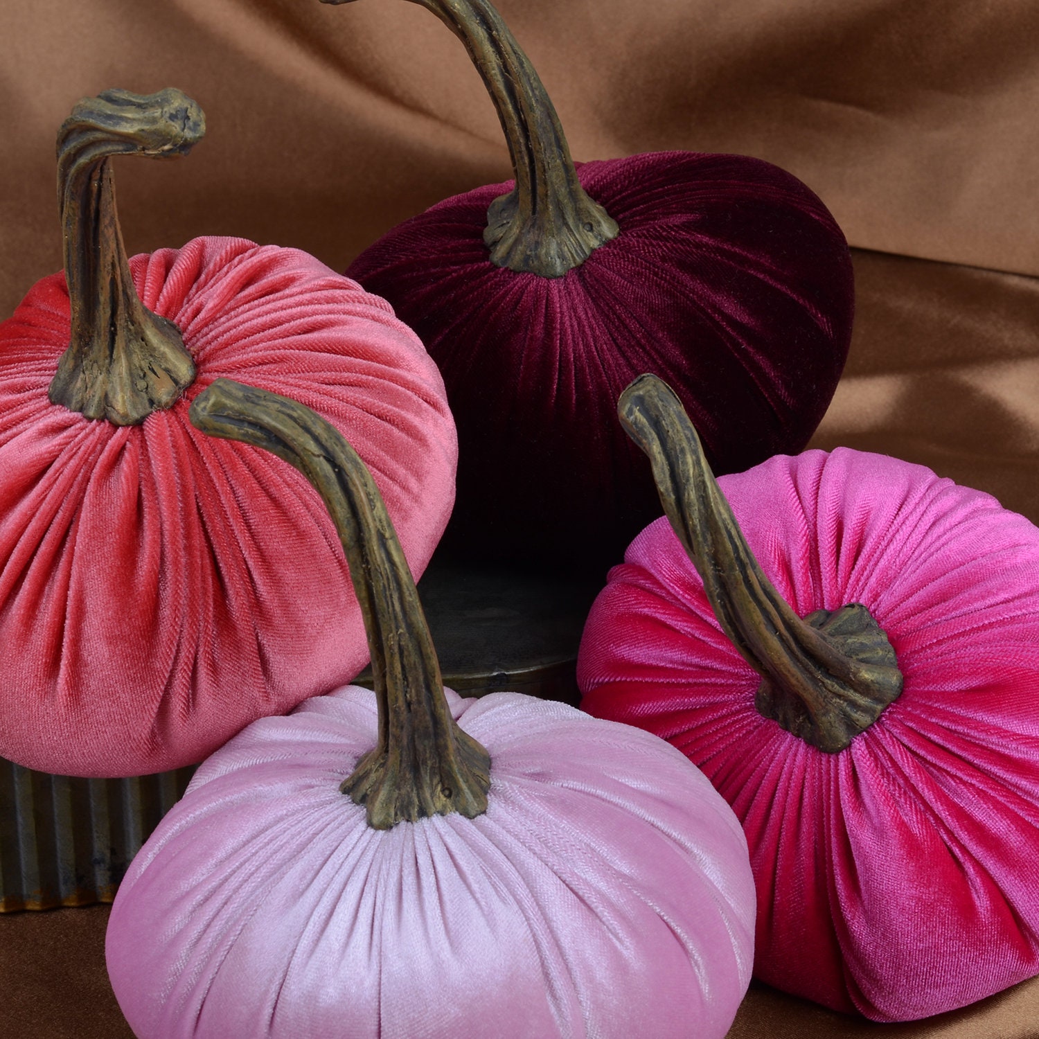 Velvet Pumpkins4 Piecesred Velvet Pumpkinwedding | Etsy