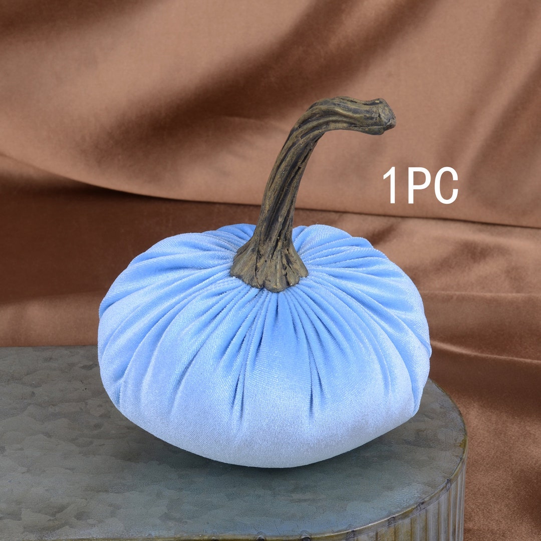 Baby Blue Velvet Pumpkin: Chic Autumn Decor - Etsy