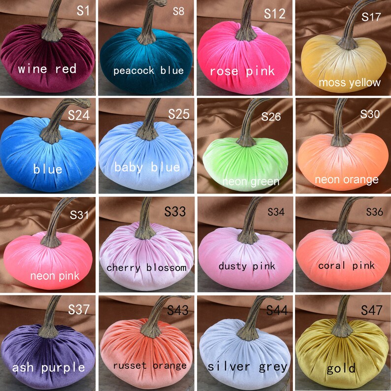 Velvet Pumpkins2 Piecesyou Choose the Colorfall Wedding | Etsy