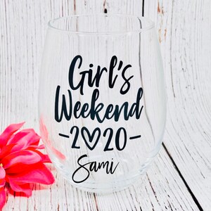 Girls Trip, Girls Vacation, Bachelorette Wine Glass, Vacation Wine ...