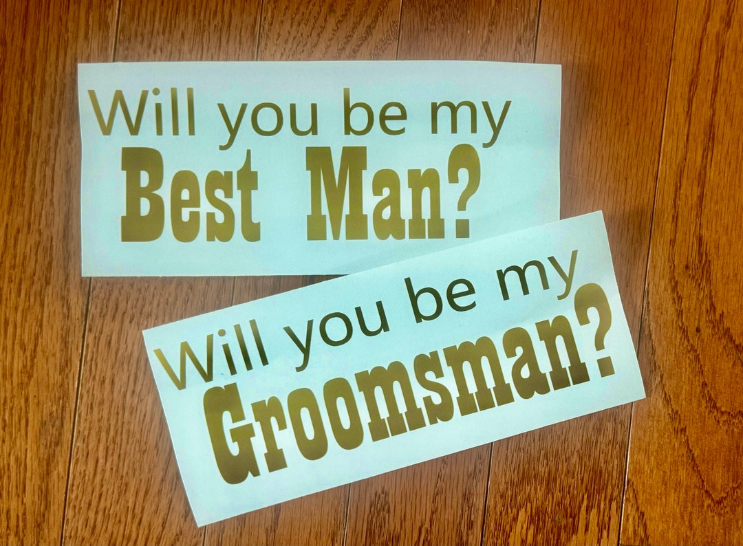 Groom Proposal Box, Vinyl Decal, Best Man Proposal Decal, Gift Box ...