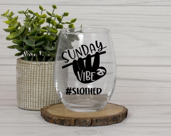 Let's Get Slothed Sloth Wine Glass Engraved Wine Glass - Etsy