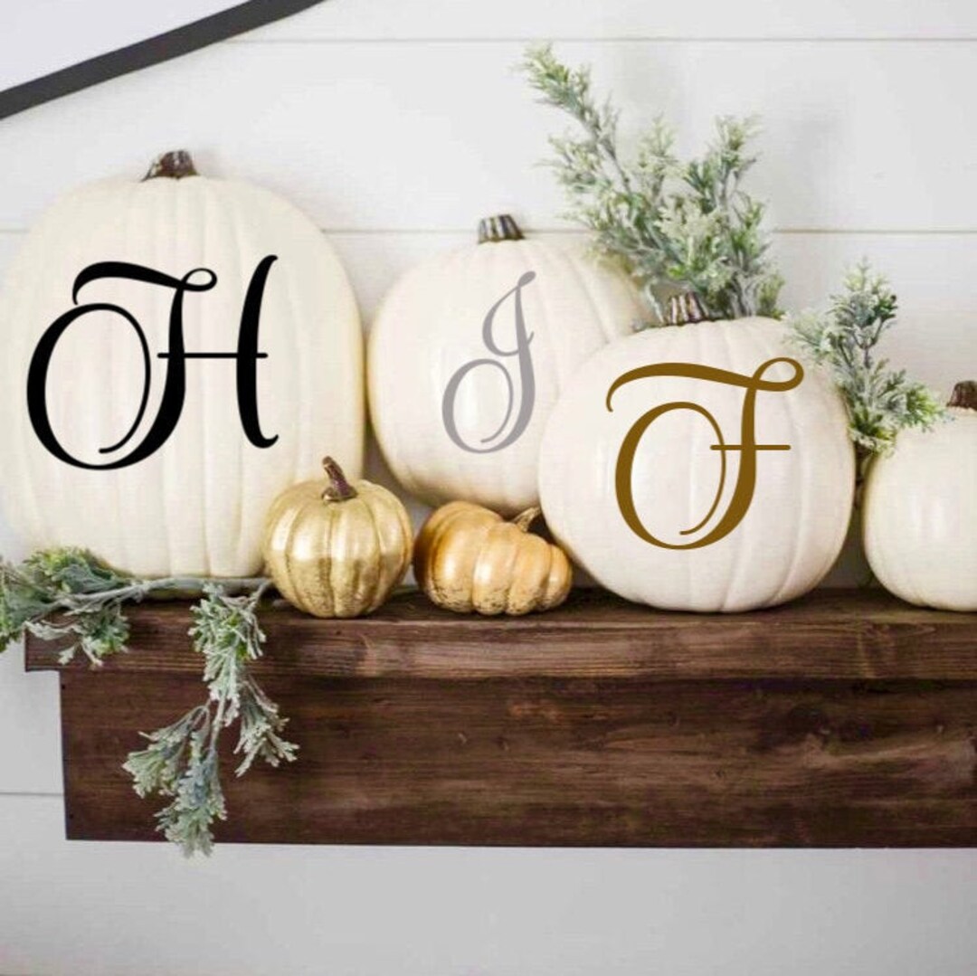 Pumpkin Monogram Decal: Fall Porch Decor - Etsy