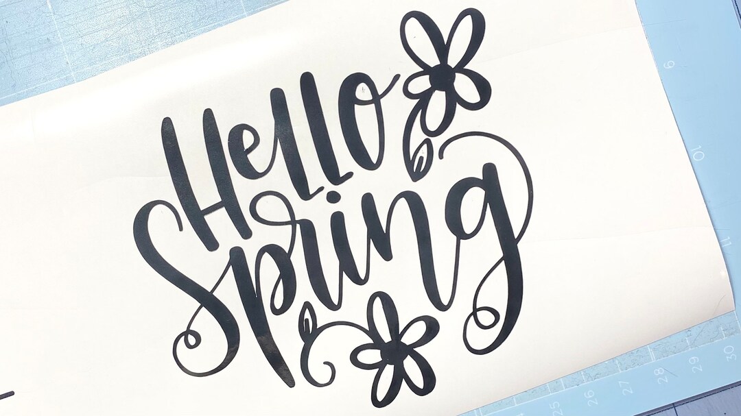 Hello Spring Vinyl Decal: DIY Springtime Decor - Etsy