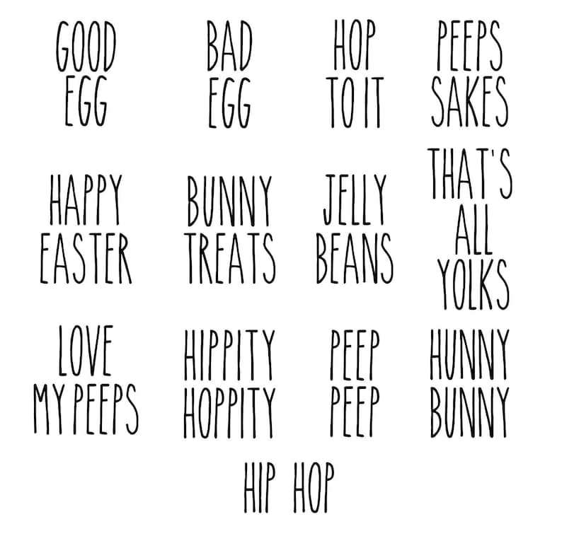Easter Decals Easter Egg Labels Rae Dunn Farmhouse Kitchen - Etsy