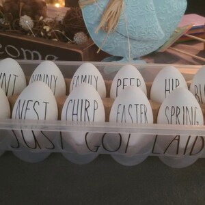 Easter Decals, Easter Egg Labels, Rae Dunn, Farmhouse, Kitchen Decal ...