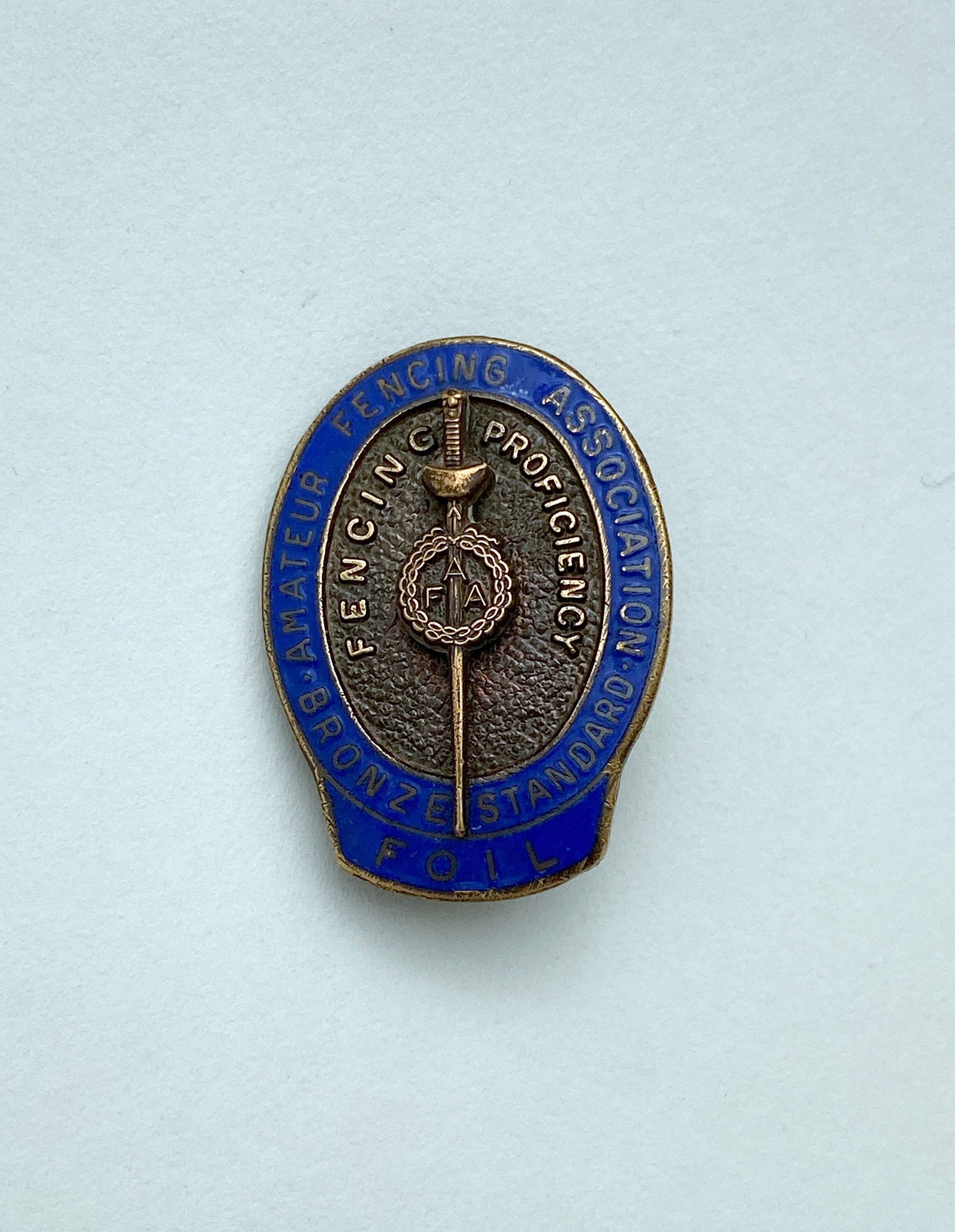 Fencing Association Enamel Bronze Medal Badge - Pin, Brooch, Brass ...