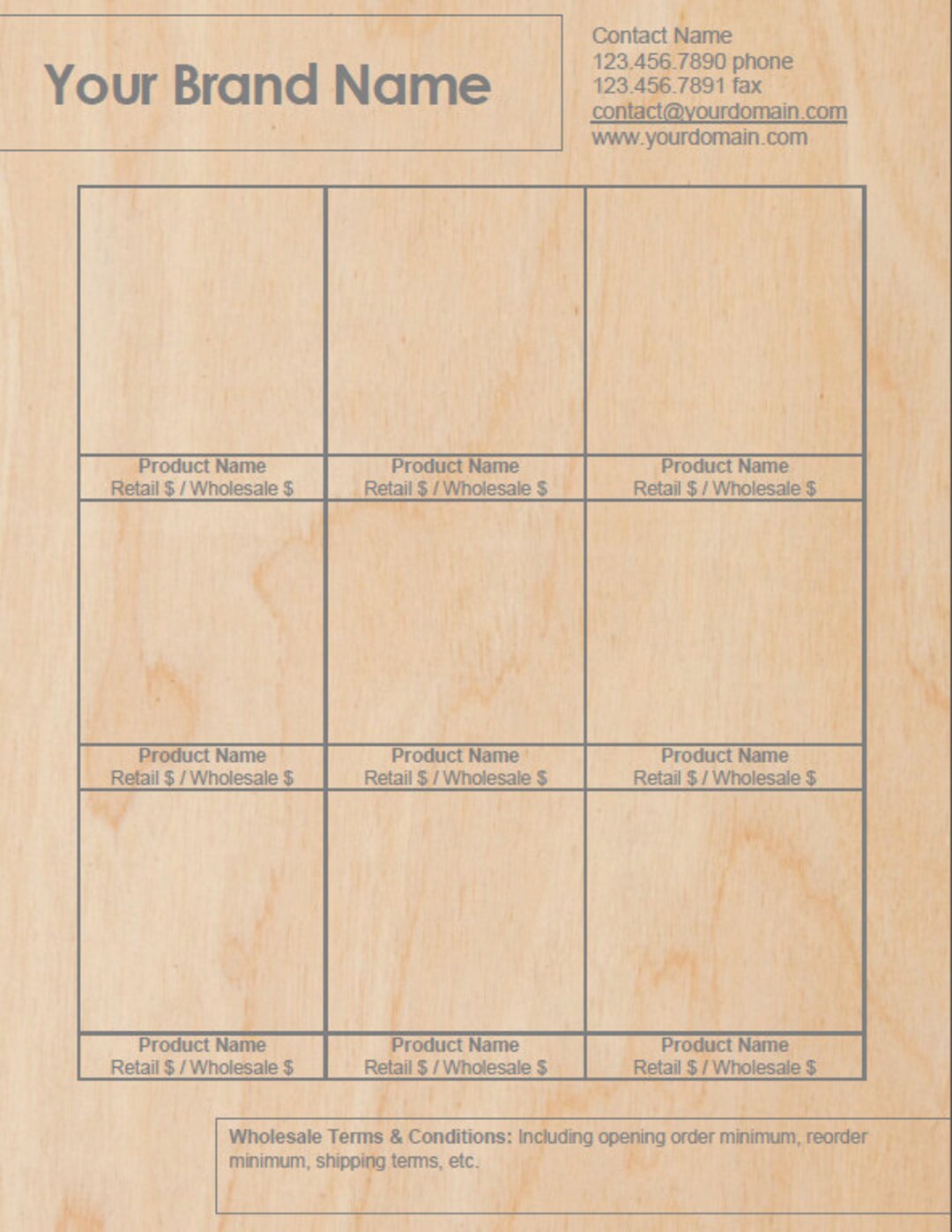 Plywood Luxe Microsoft Word Line Sheet Instant Download Template by ...