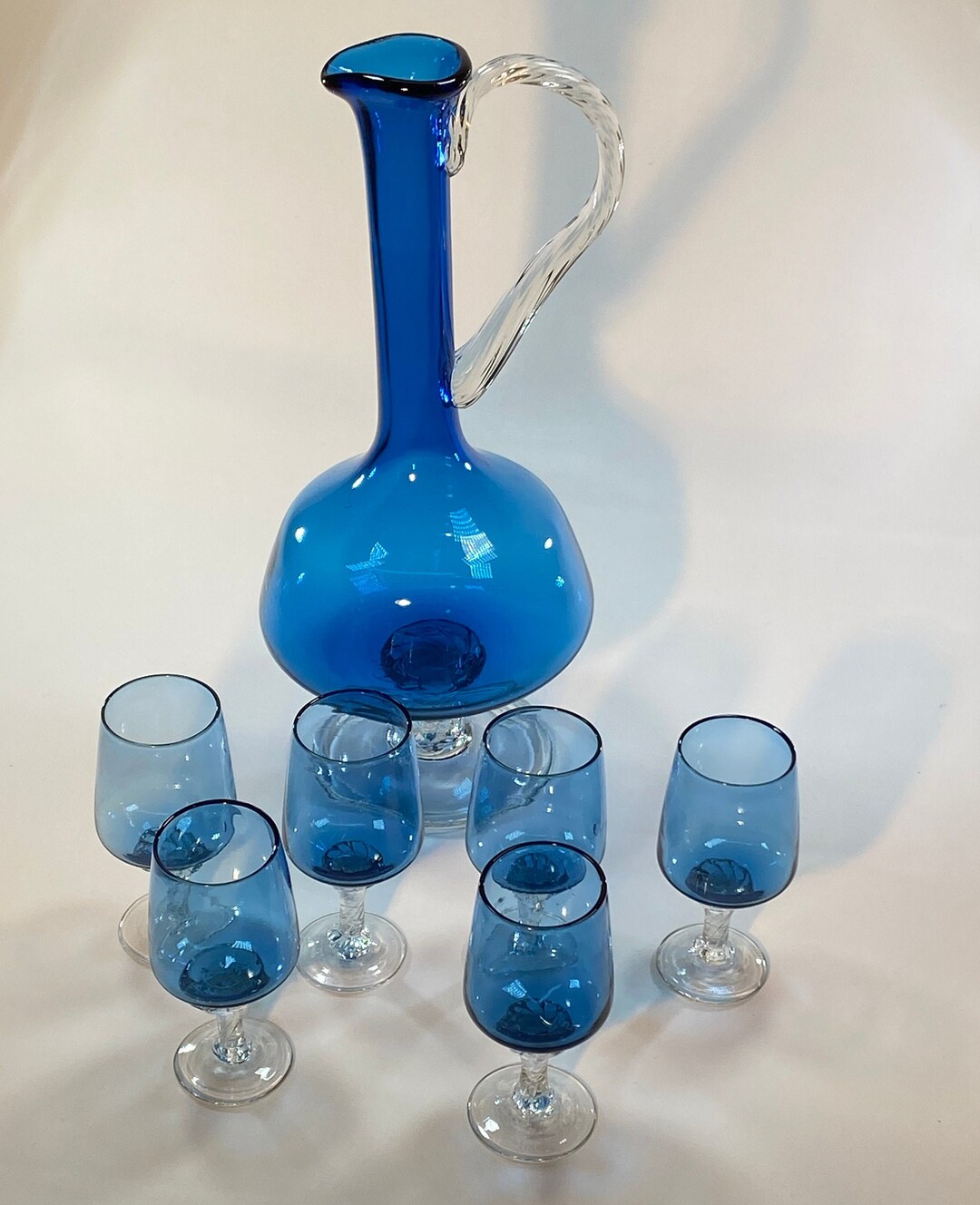 Vintage Mid Century Modern Vimax Creations Blue Hand Blown Italian ...