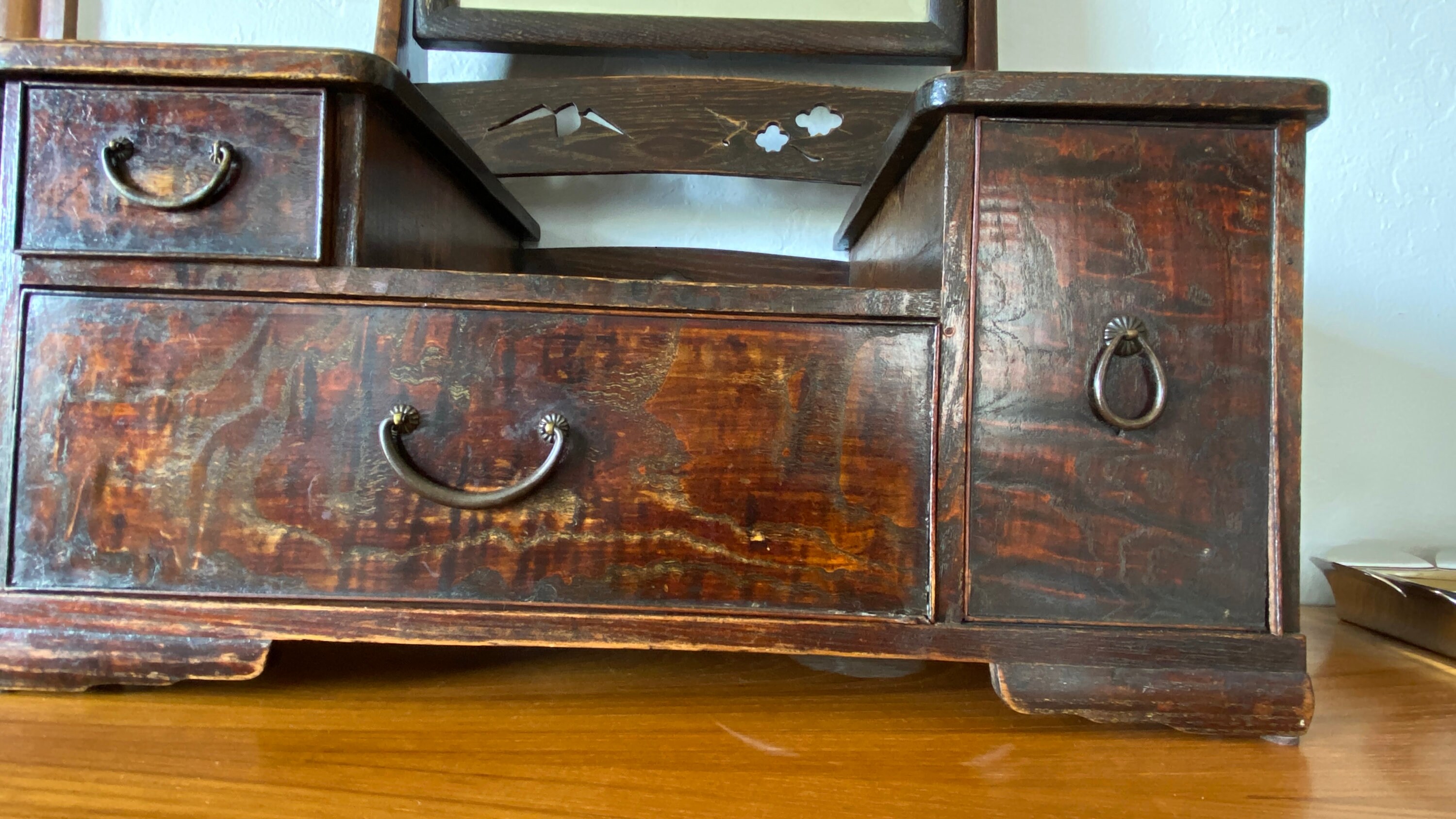 Beautiful Antique Japanese Kyodai Vanity - Geisha Tansu With Mirror ...