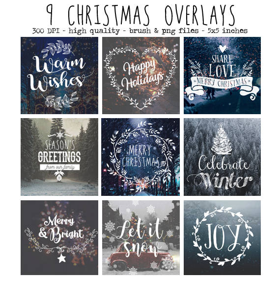 Christmas Photography Overlays , Word Art, Photo Quotes, Holiday Photo ...