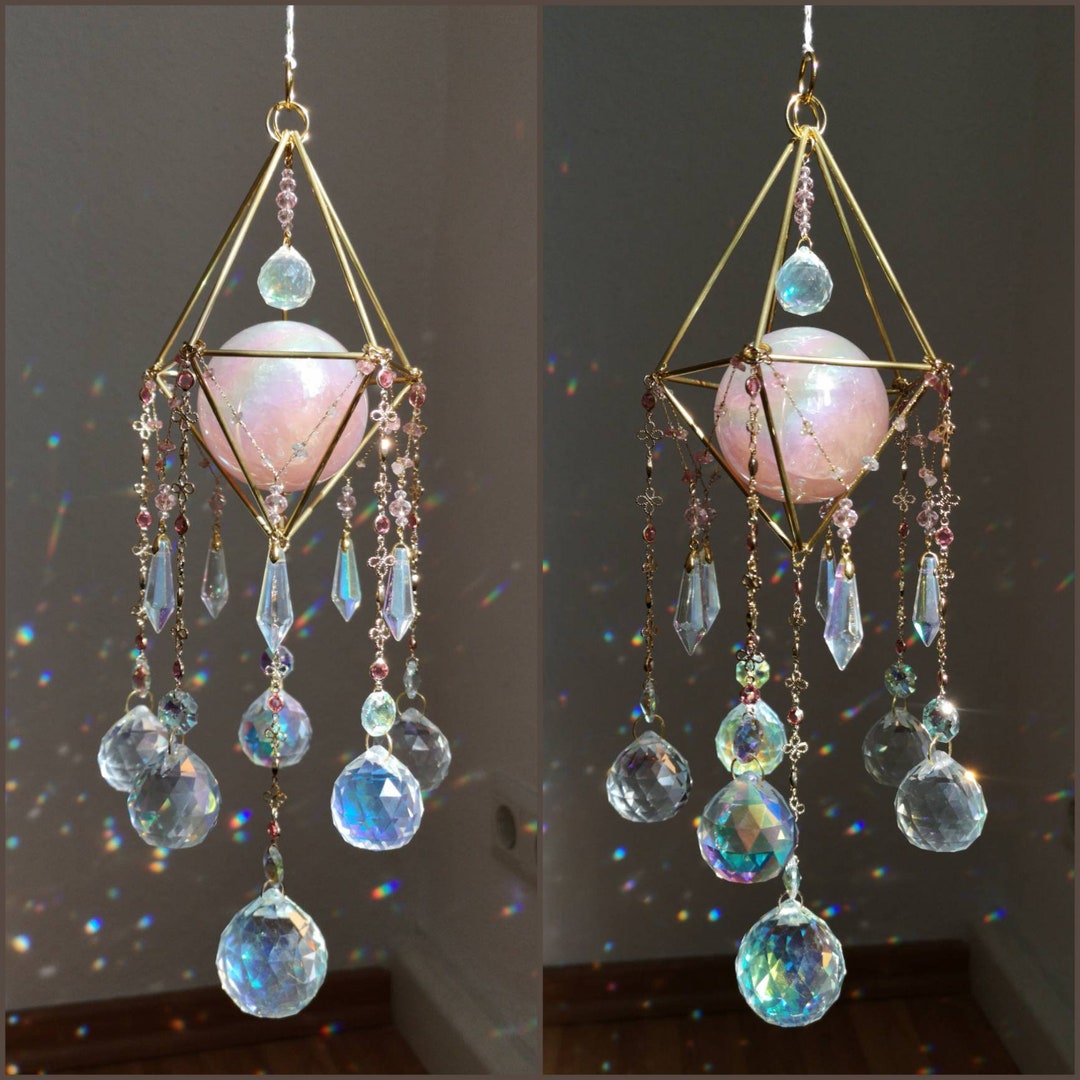 Big Hanging Suncatcher Brass Messing Gold Sun Catching Pendant Rainbow ...