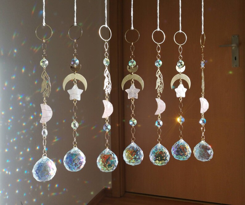 Long Hanging Suncatcher Brass Metal Messing Gold Hippie Sun Catcher ...