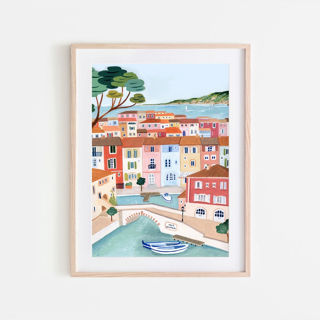French Riviera Art Print, Port Grimaud, France Wall Art France Travel ...