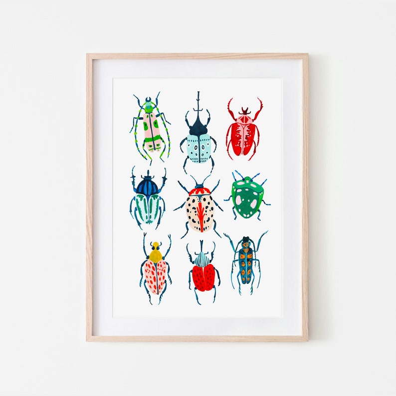 Garden Beetle Print Insect Print Nursery Wall Art Bugs - Etsy Canada