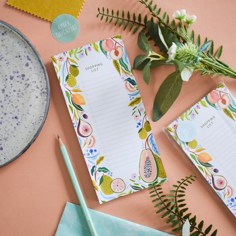 Grocery List Notepad, Shopping List, Magnetic Notepad, Food Planner ...