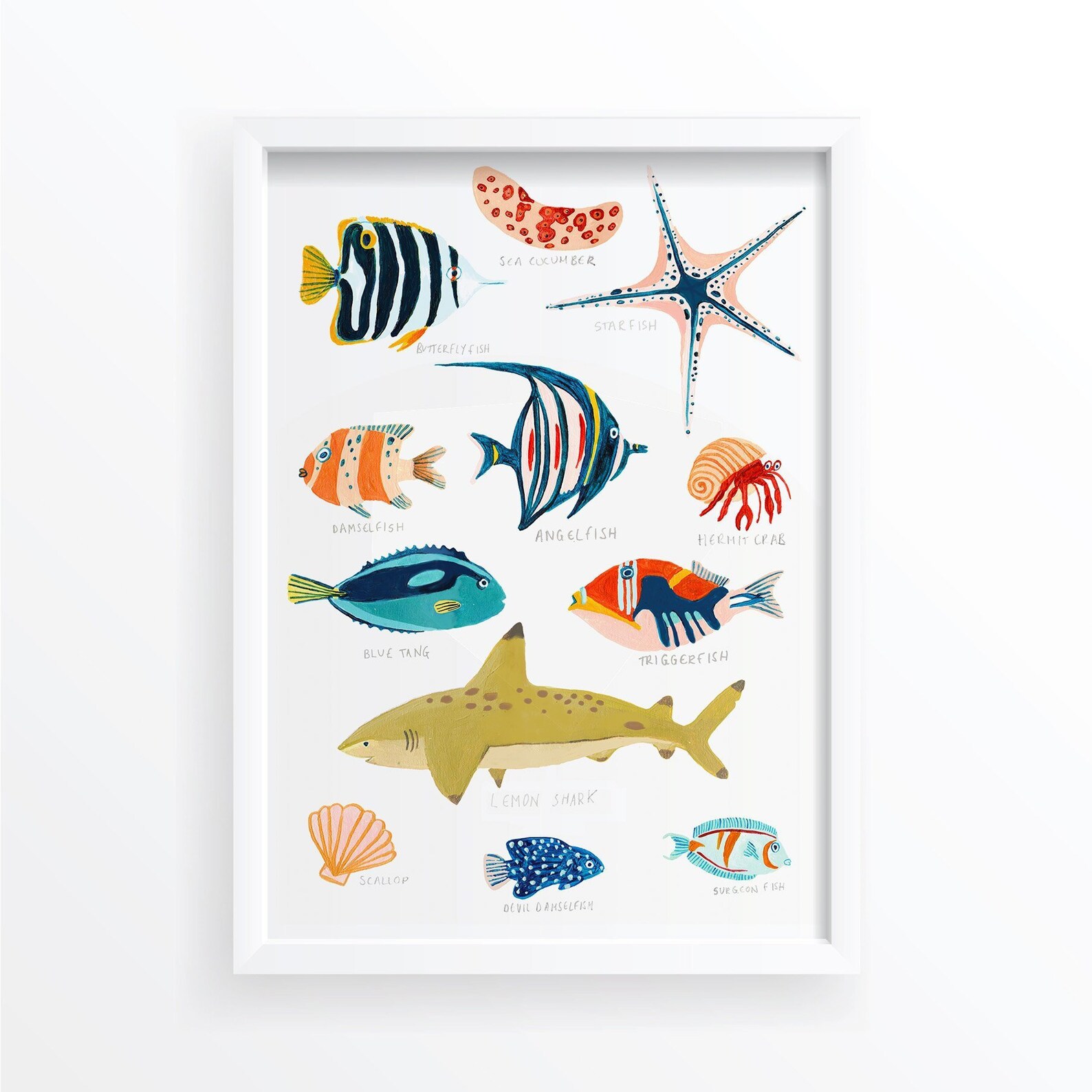 Fiji Sea Life Print, Under the Sea, Coral Reef, Fish Print, Nautical ...