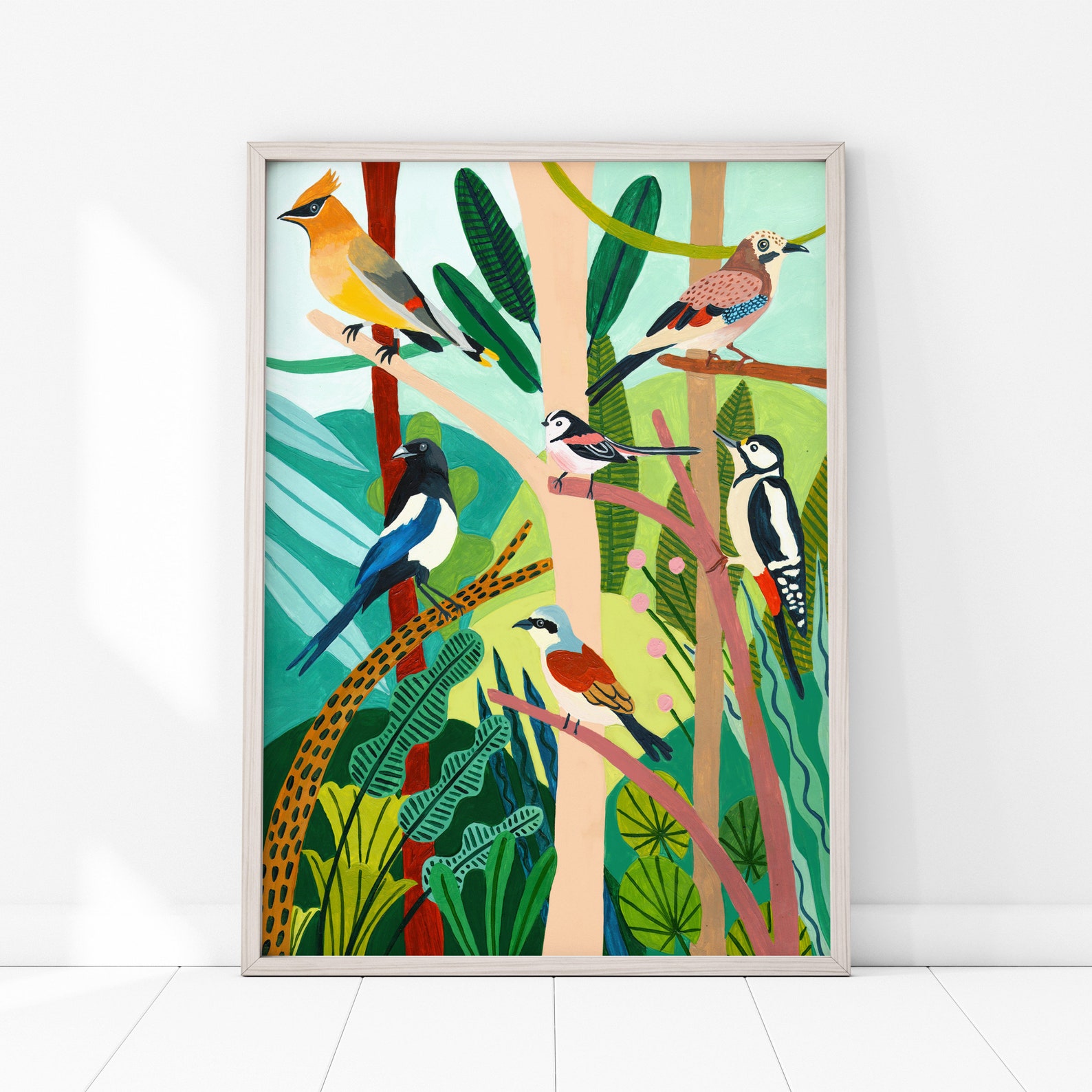 British Birds Print / Garden Birds / Botanical Illustration ...