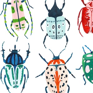 Garden Beetle Print, Insect Print, Nursery Wall Art, Bugs Print, Kids ...