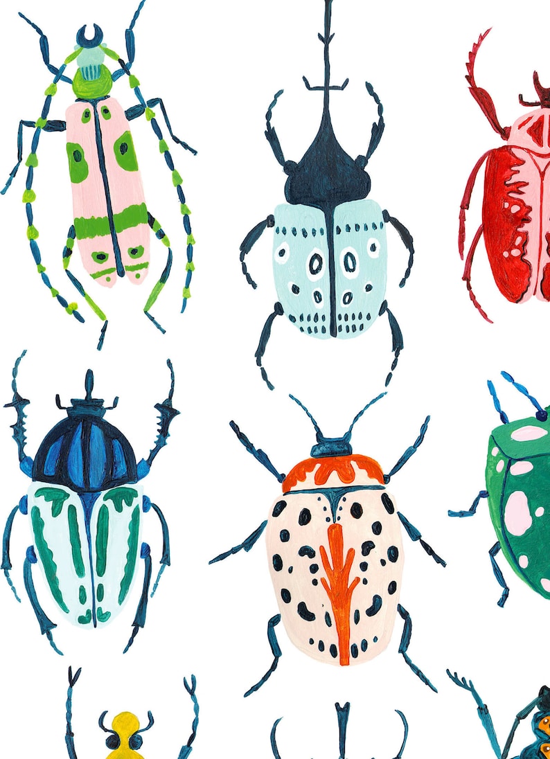 Garden Beetle Print Insect Print Nursery Wall Art Bugs - Etsy Canada