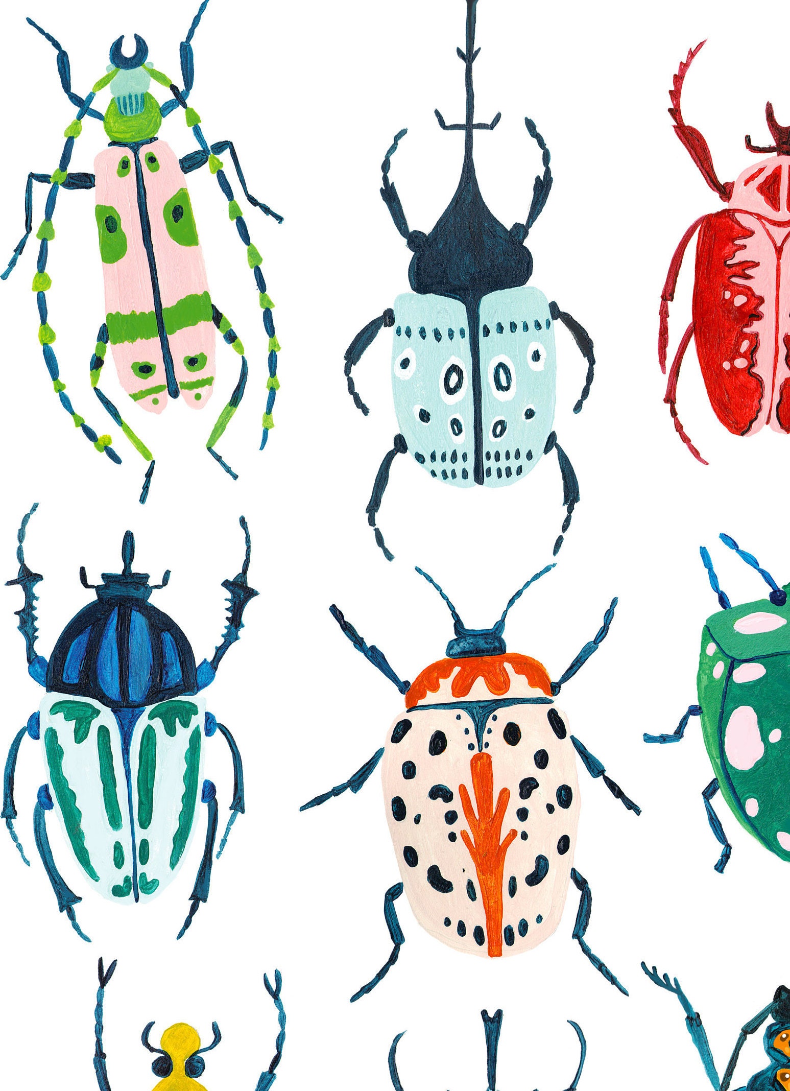 Garden Beetle Print, Insect Print, Nursery Wall Art, Bugs Print, Kids ...