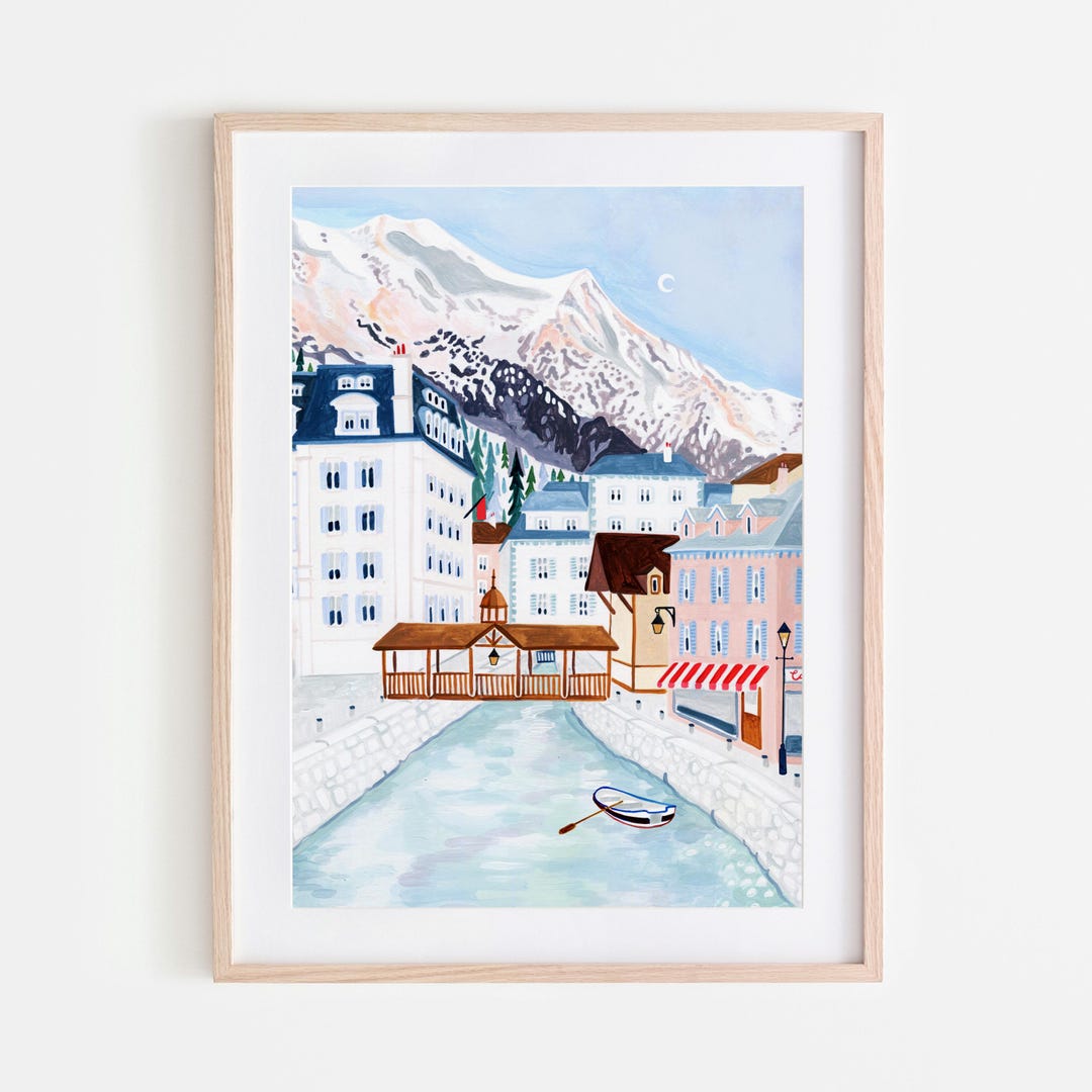 Chamonix Art Print, Mont Blanc Art Print, Chamonix Poster, France Wall ...
