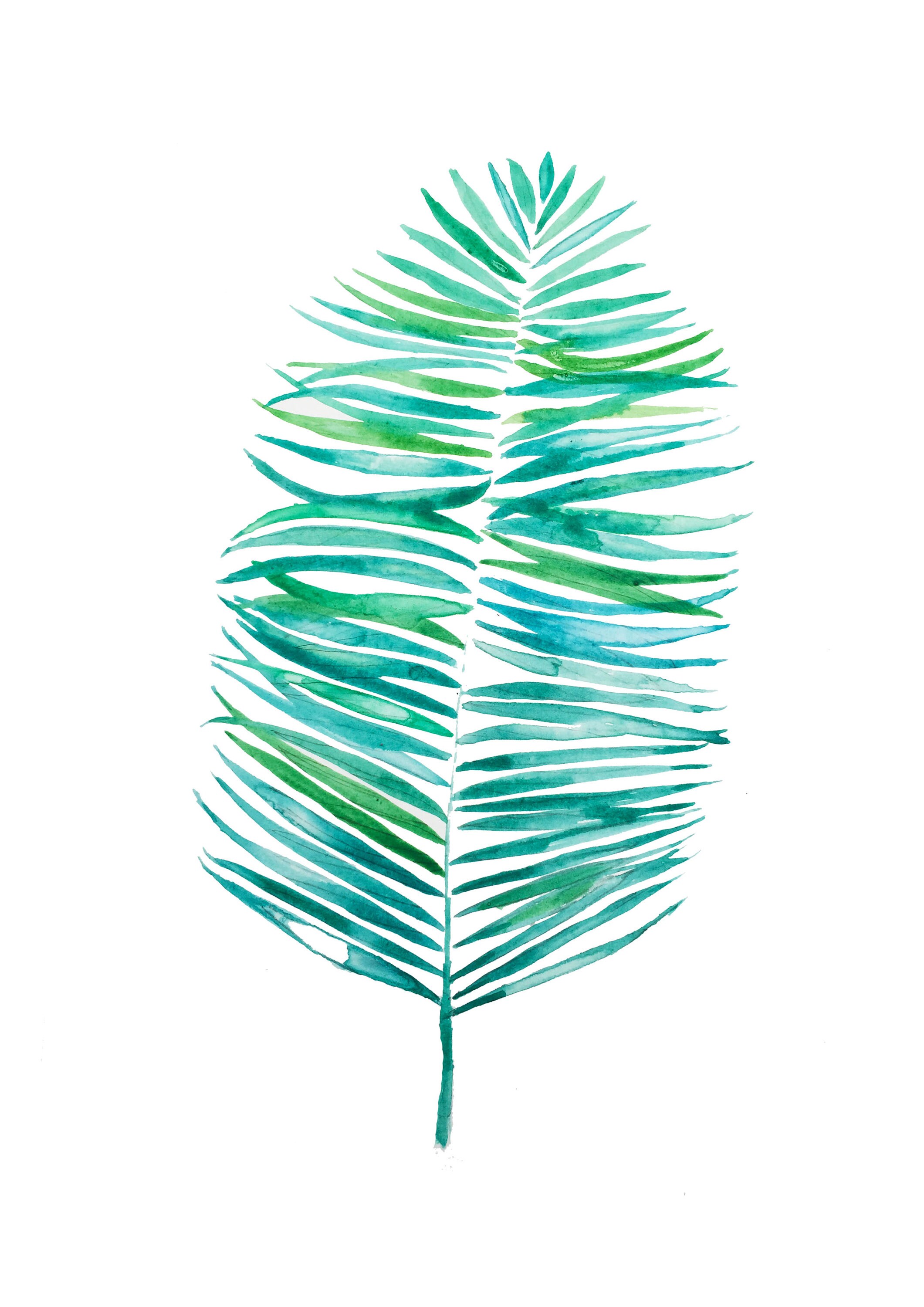 Botanical Print / Palm Leaf / Tropical / Watercolour / Wall Art ...