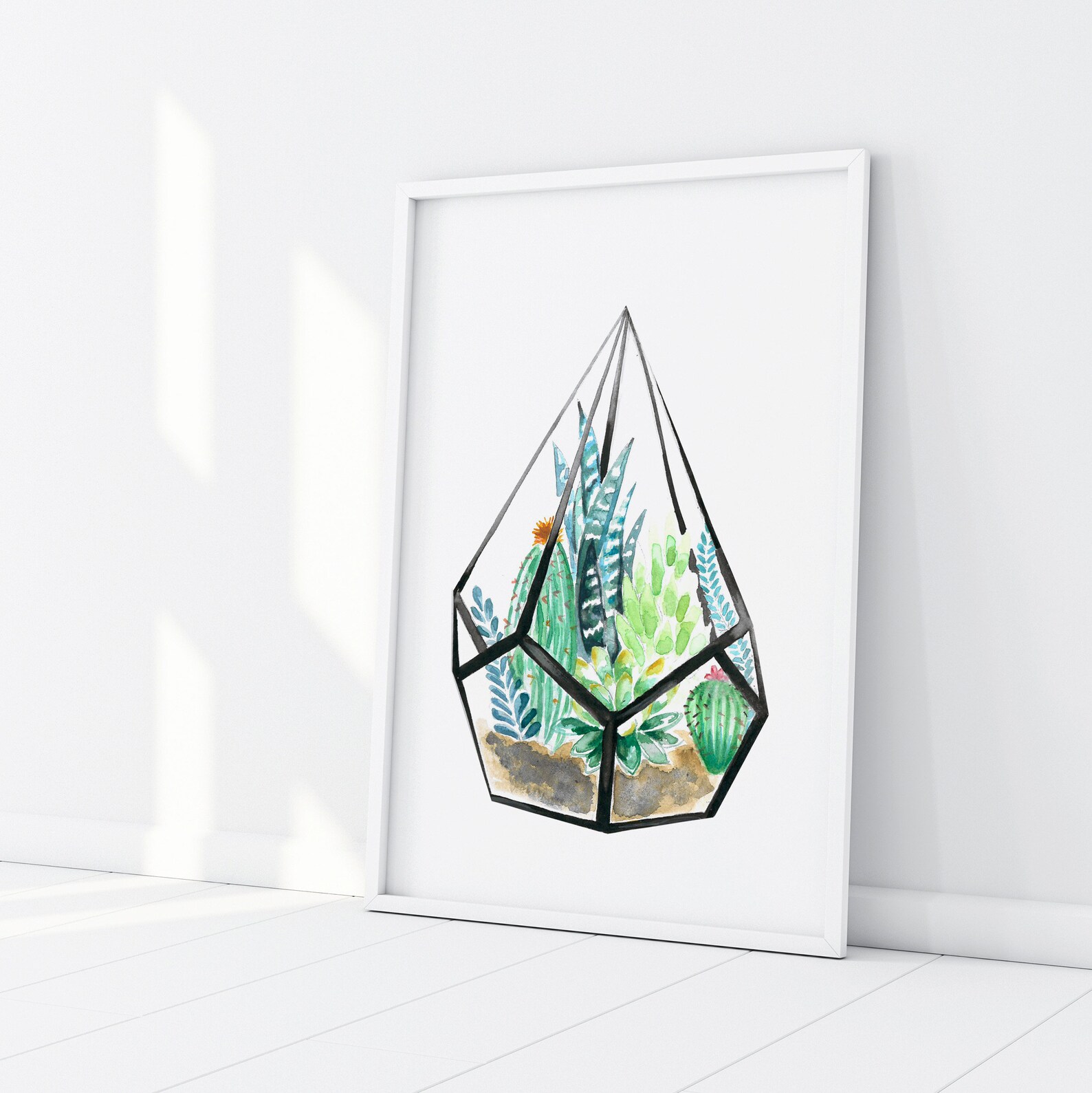 Terrarium / Botanical Print / Geometric Terrarium / Botanical ...