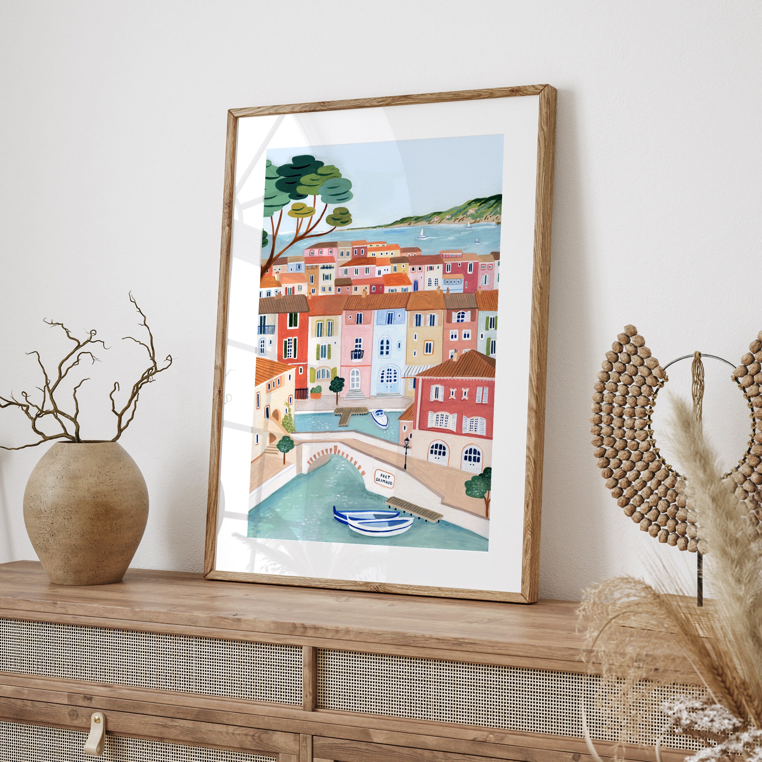 French Riviera Art Print Port Grimaud France Wall Art France - Etsy