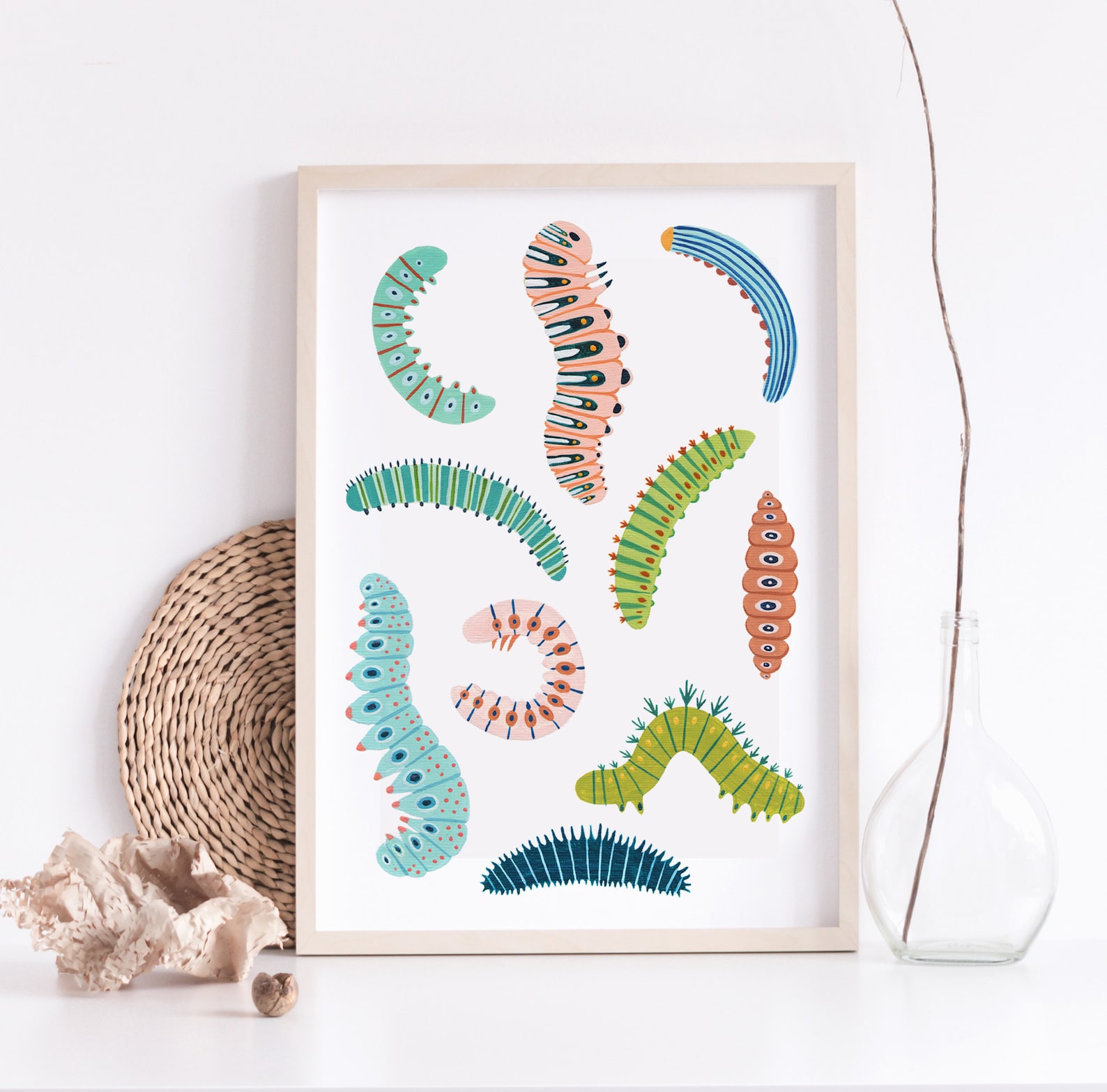 Caterpillar Print Insect Print Nursery Wall Art Bugs Print | Etsy