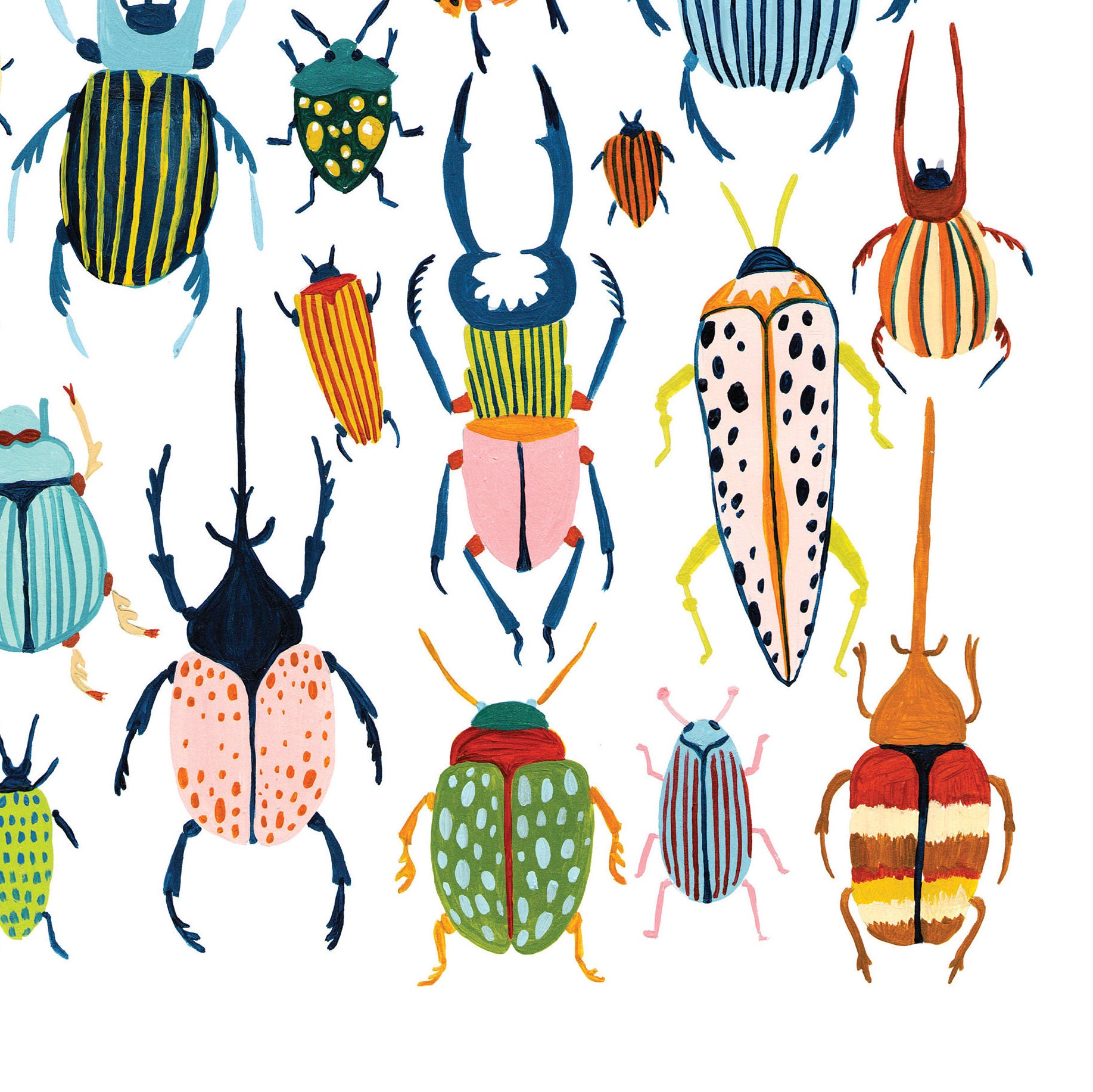 Beetle Print, Insect Print, Nursery Wall Art, Bugs Print, Kids Room ...