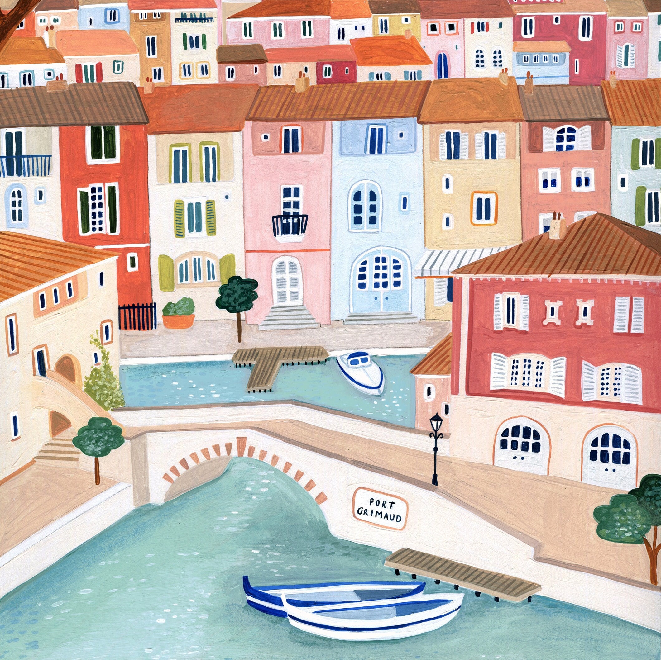 French Riviera Art Print Port Grimaud France Wall Art France | Etsy