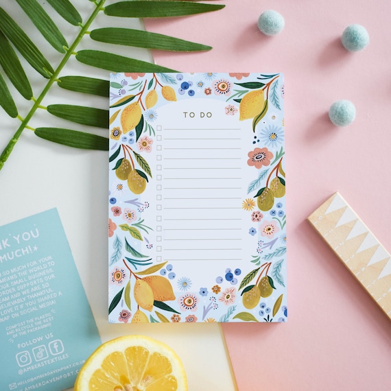 Lemon to Do List Memo Pad Notepad Daily Planner Jotter - Etsy
