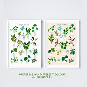 House Plants, Botanical Print, Plant Poster, Indoor Plant, Bathroom ...
