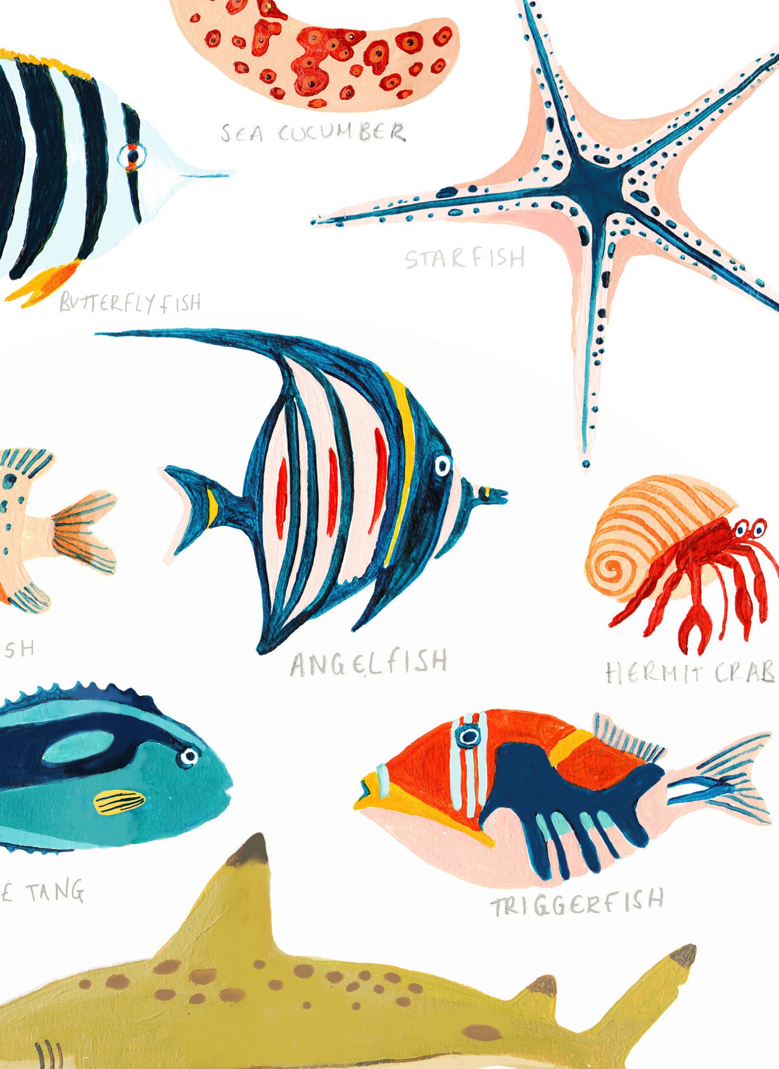 Fiji Sea Life Print, Under the Sea, Coral Reef, Fish Print, Nautical ...