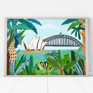 Sydney Harbour Travel Print / Australia Print / Sydney Skyline / Sydney ...